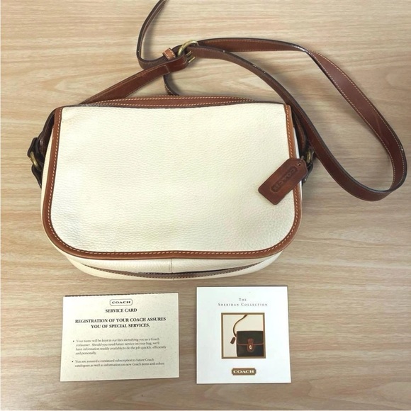 Coach | Bags | Coach Ivory And Tan Leather Shoulder Bag | Poshmark